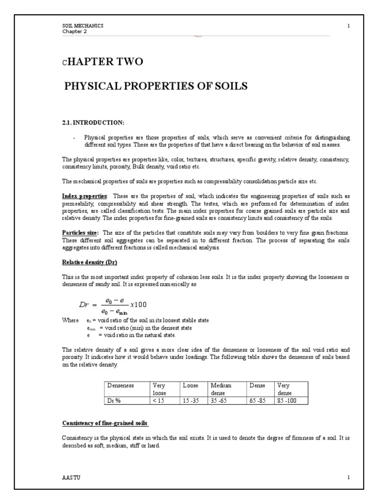 Chapter 2 Physical Property of Soil | PDF | Soil Mechanics | Density