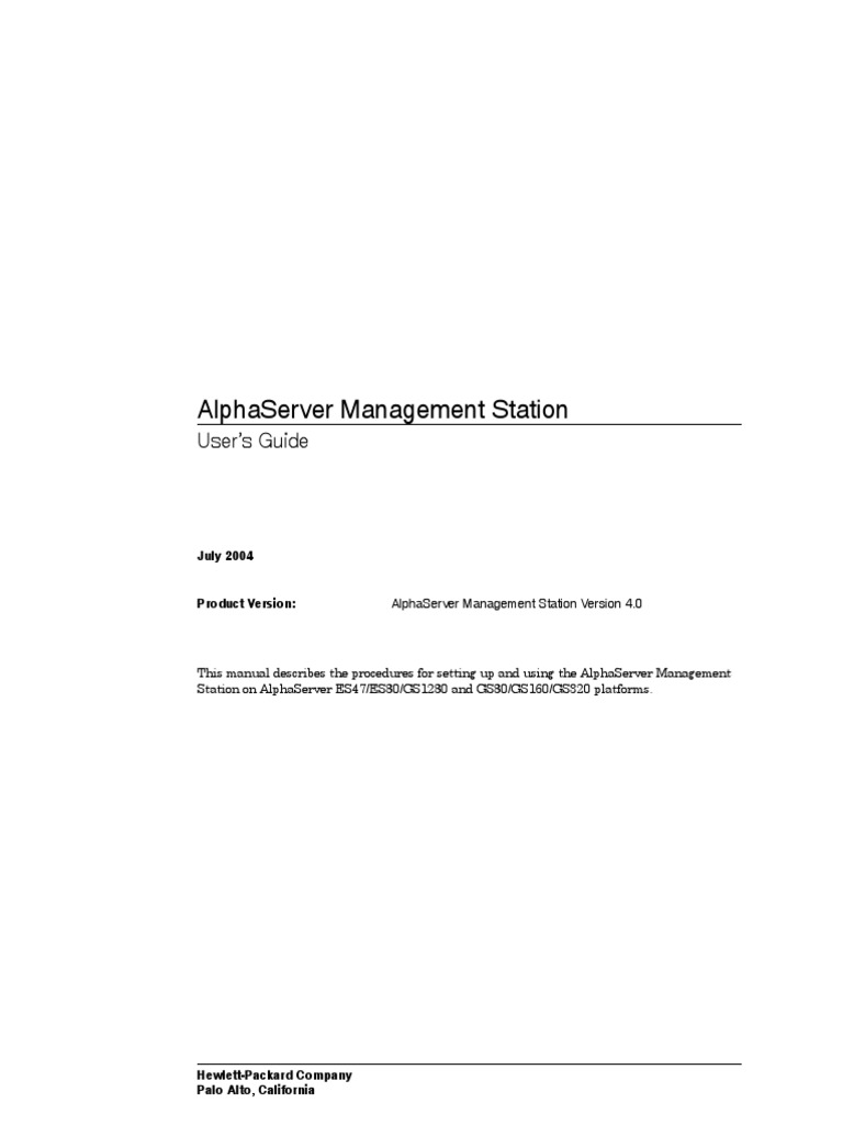 Alphaserver Management Station: User'S Guide | Download Free PDF ...