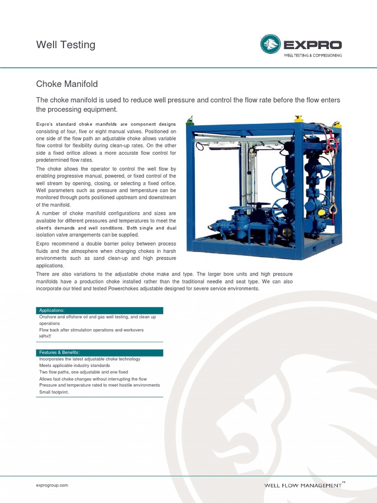 Choke Manifold EXPRO | PDF | Flow Measurement | Chemical Engineering