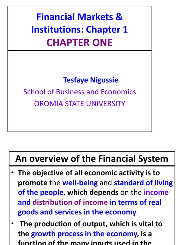 Financial Markets & Institutions: Chapter 1 | PDF | Financial Markets ...