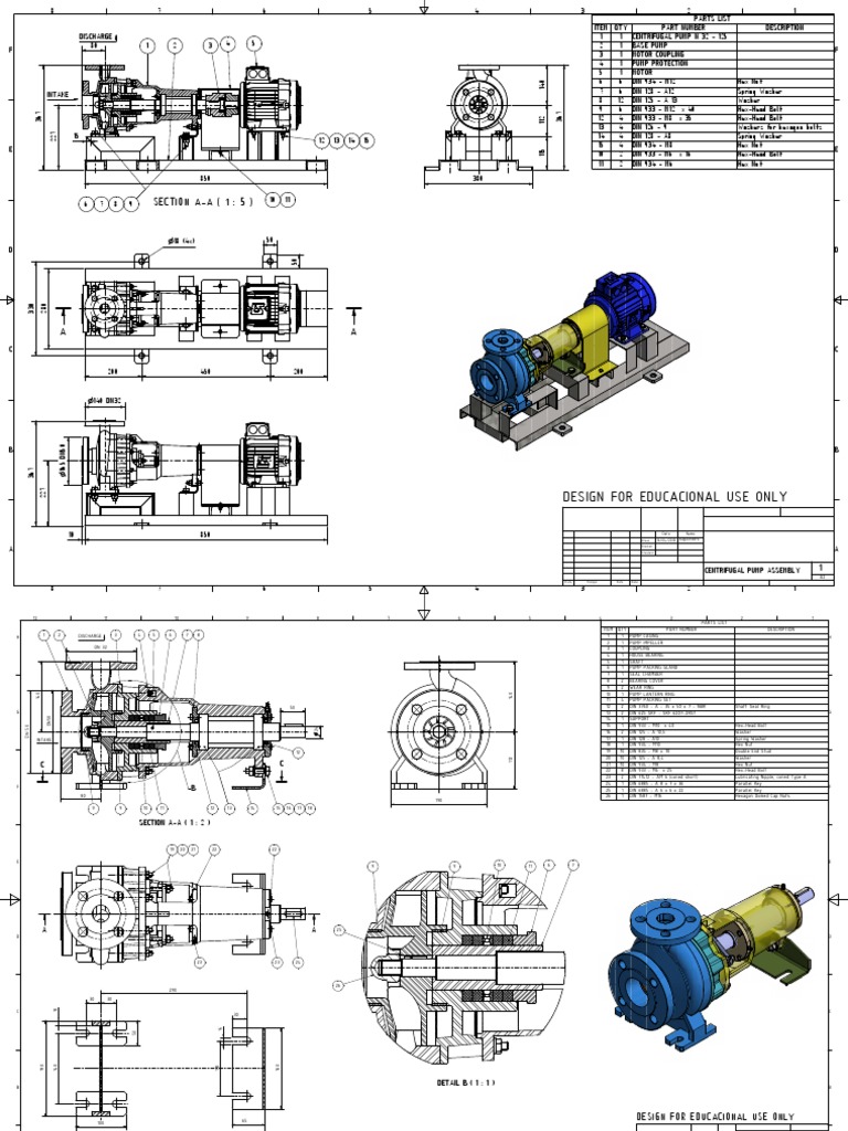 Centrifugal Pump Assembly Parts List and Diagram | PDF | Screw ...