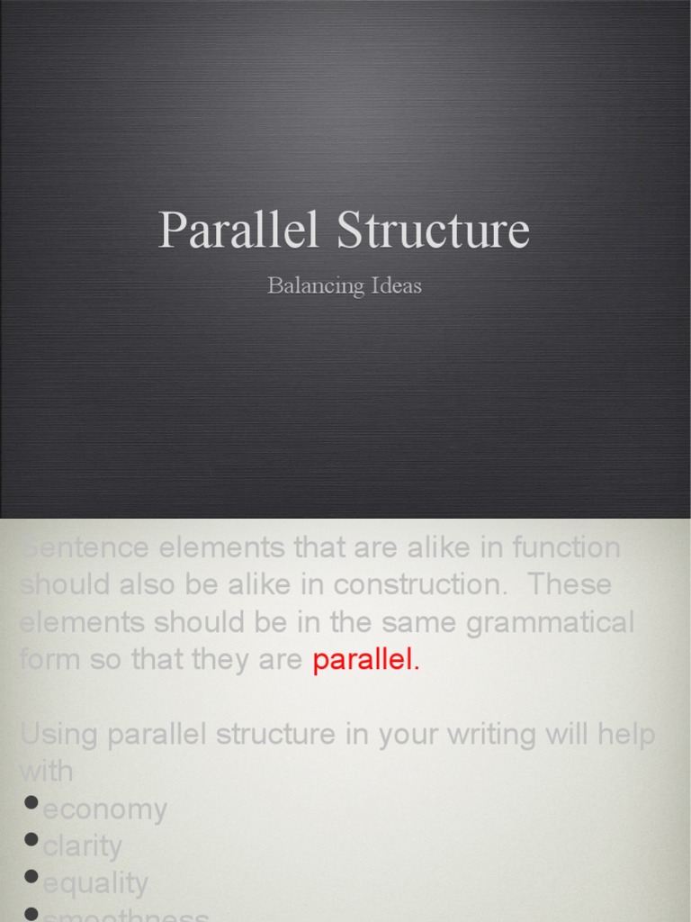 Parallel Structure PPT - English Speaking Course Lucknow (CDI) | PDF ...
