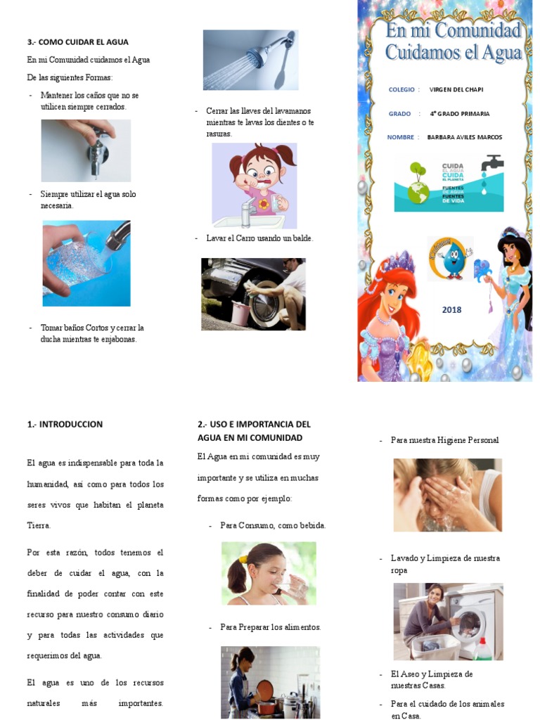 3.-Como Cuidar El Agua: Colegio