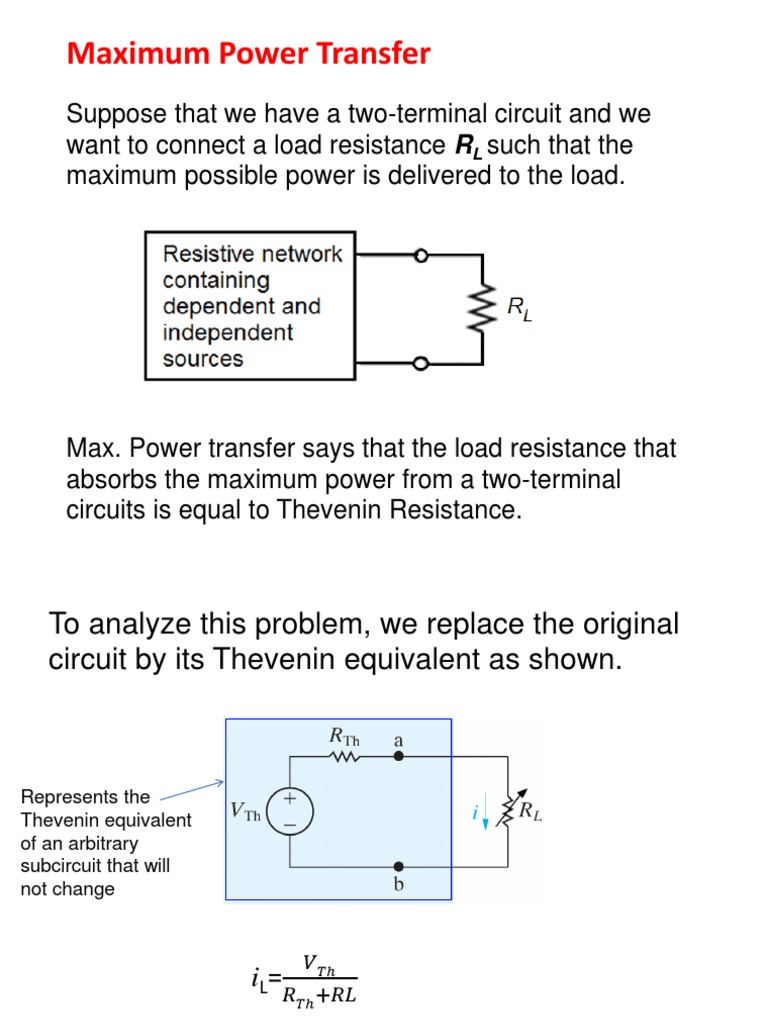 Maximum Power Transfer | PDF | Resistor | Electronic Circuits