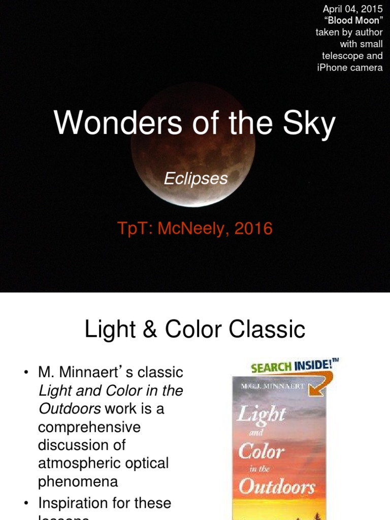 Wonders of The Sky Teaching Slides Eclipses | PDF | Solar Eclipse | Shadow