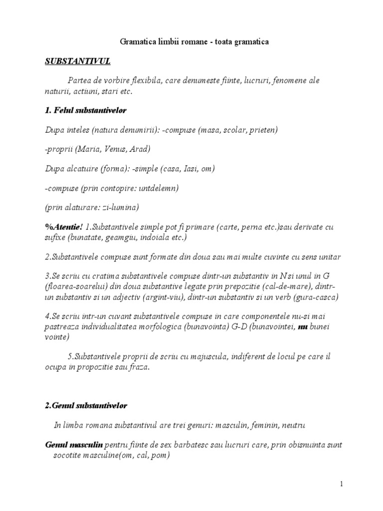 Gramatica Romana | PDF