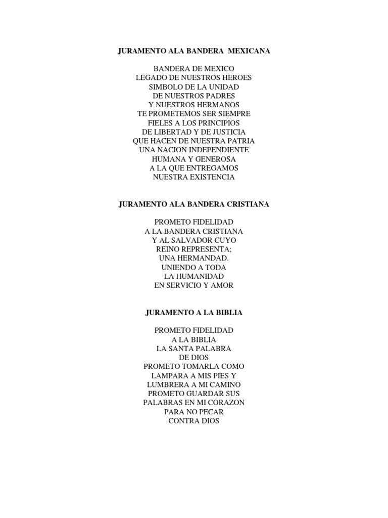 Juramento a la Bandera Cristiana | PDF