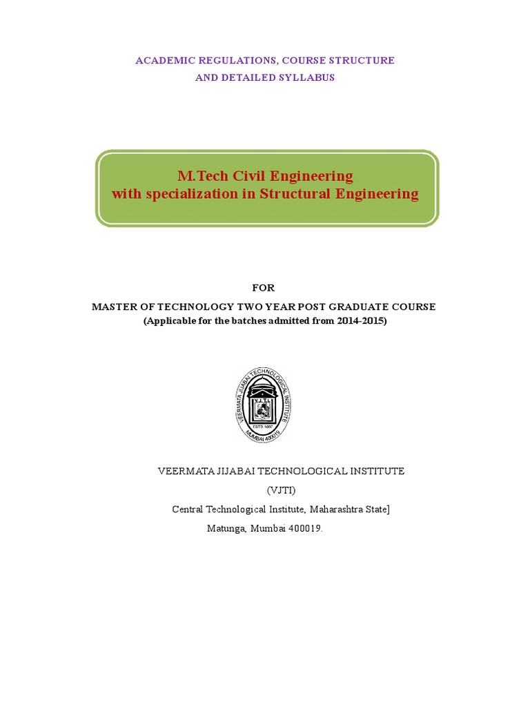 M.Tech Structural Engineering Syllabus | PDF | Buckling | Prestressed Concrete