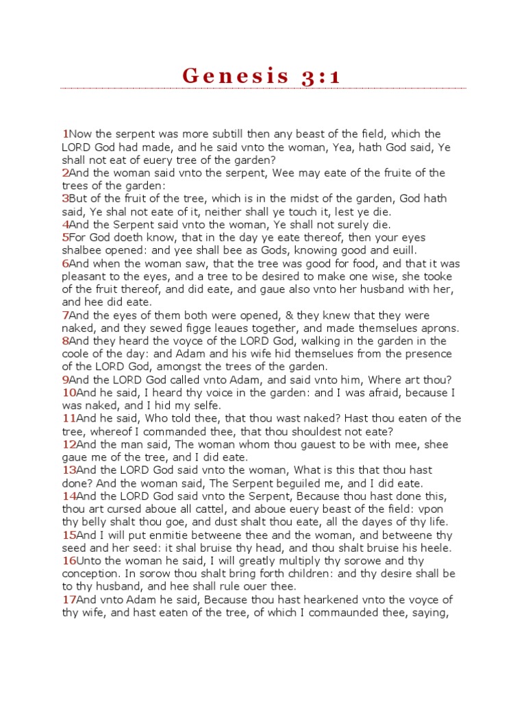 Genesis 3 | PDF | Serpents In The Bible | Adam