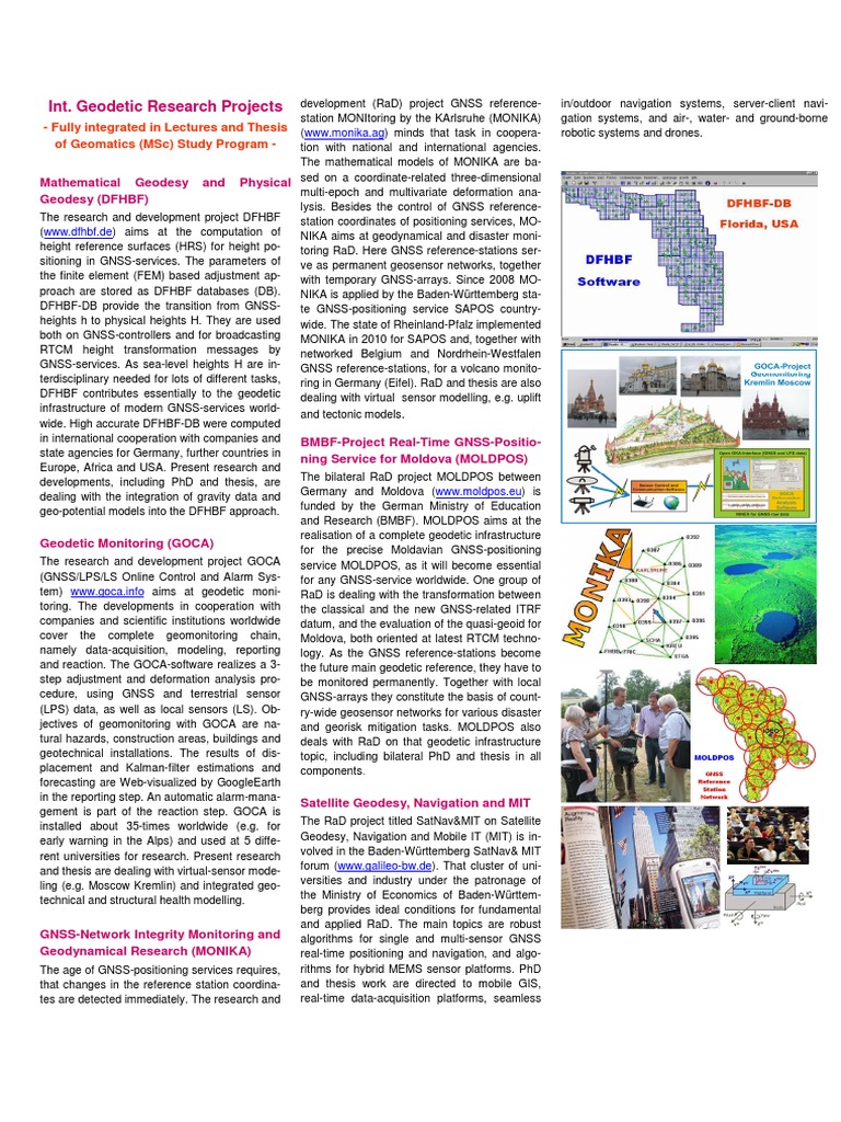 Int. Geodetic Research Projects: - Fully Integrated in Lectures and ...