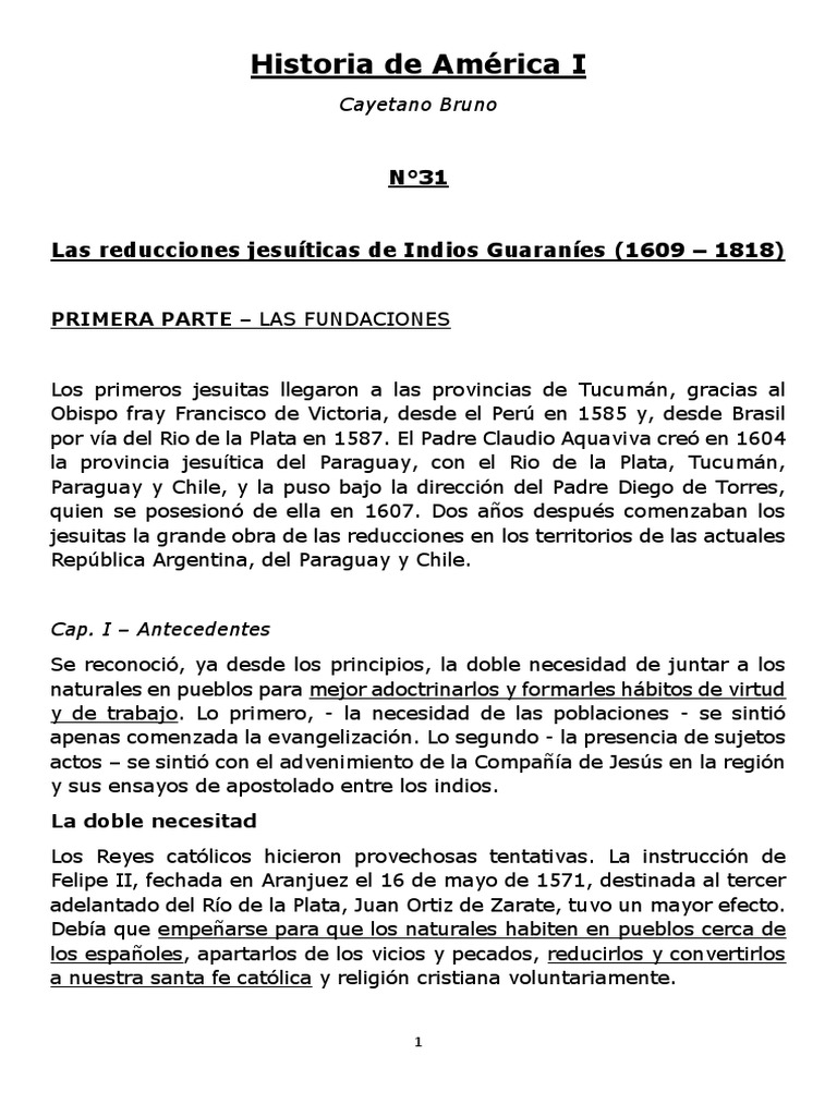 Las Reducciones Jesuíticas de Indios Guaraníes (1609 - 1818) de P ...