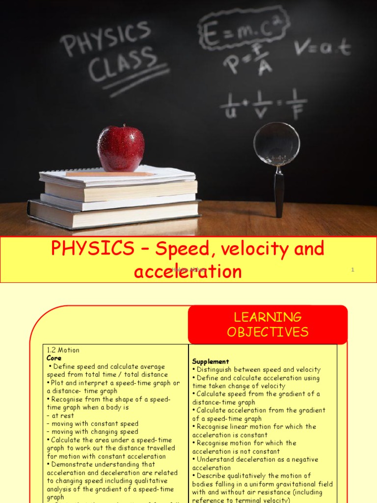 Physics 2 - Speed, Velocity and Acceleration PDF | PDF | Acceleration ...