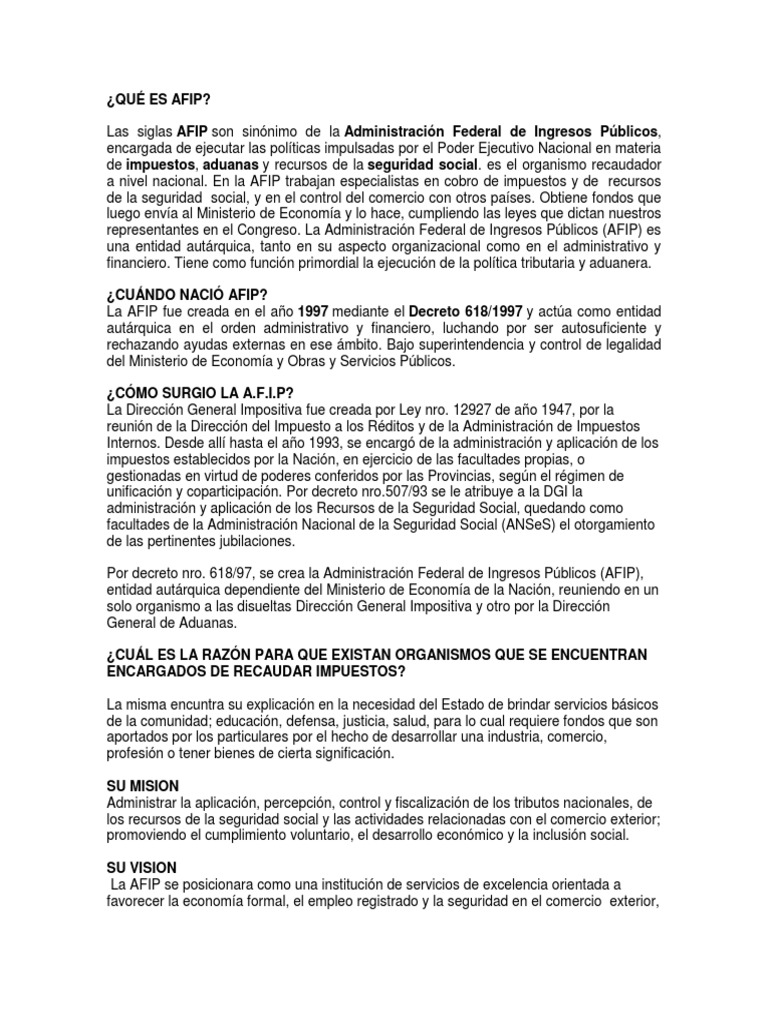 Una explicación completa sobre la Administración Federal de Ingresos ...