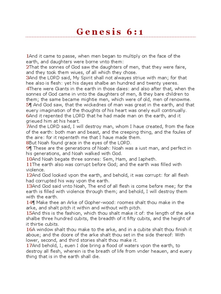 Genesis 6 | PDF | Noah | Torah People