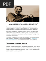 Biografía de Abraham Maslow | PDF | Conceptos psicologicos | Desarrollo personal