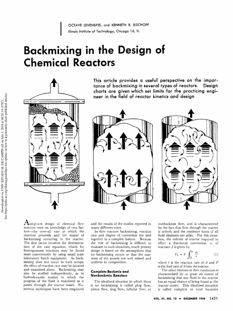 Backmixing in The Design of Chemical Reactors | PDF | Chemical Reactor ...