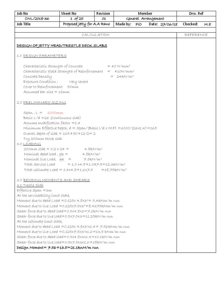 My Jetty Design | PDF | Beam (Structure) | Engineering