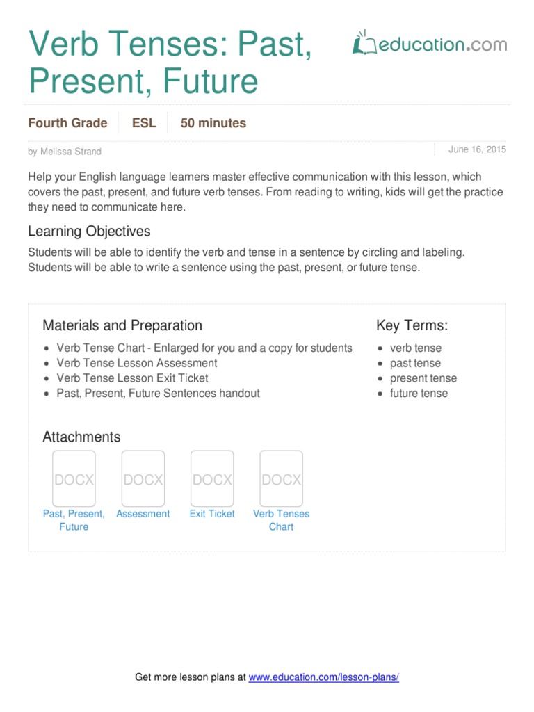 Verb Tenses Past Present Future | PDF | Verb | Question