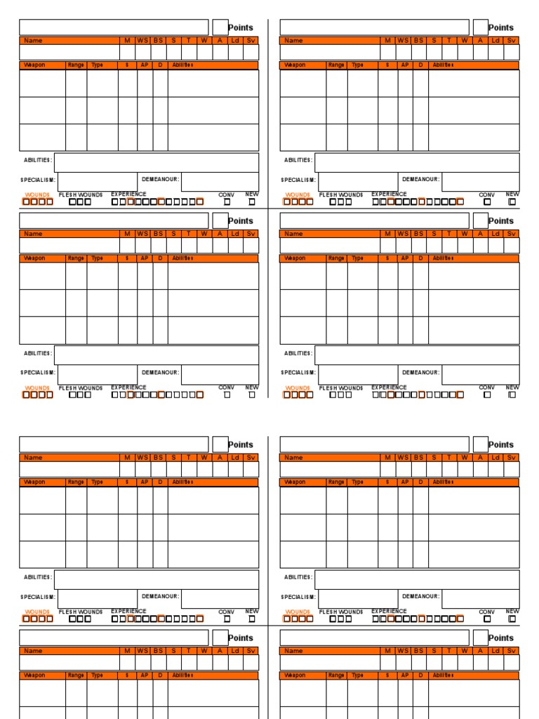 40k Kill Team Unit Card v1 4 | PDF