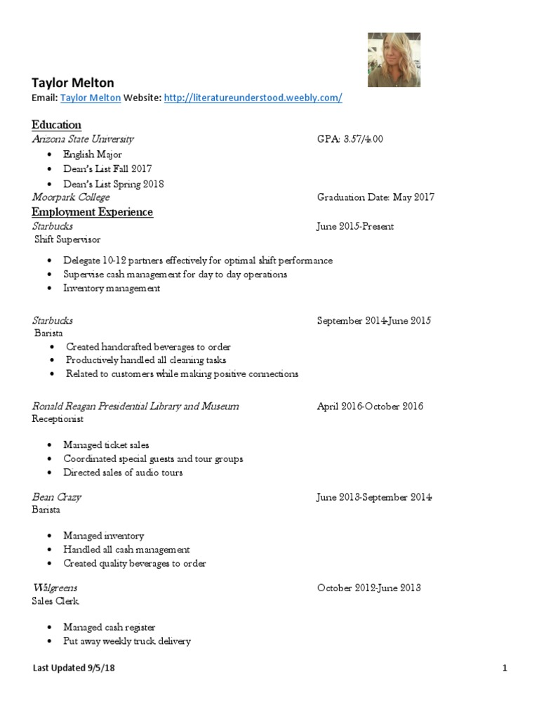 Taylor Melton Resume 2018 1 | PDF