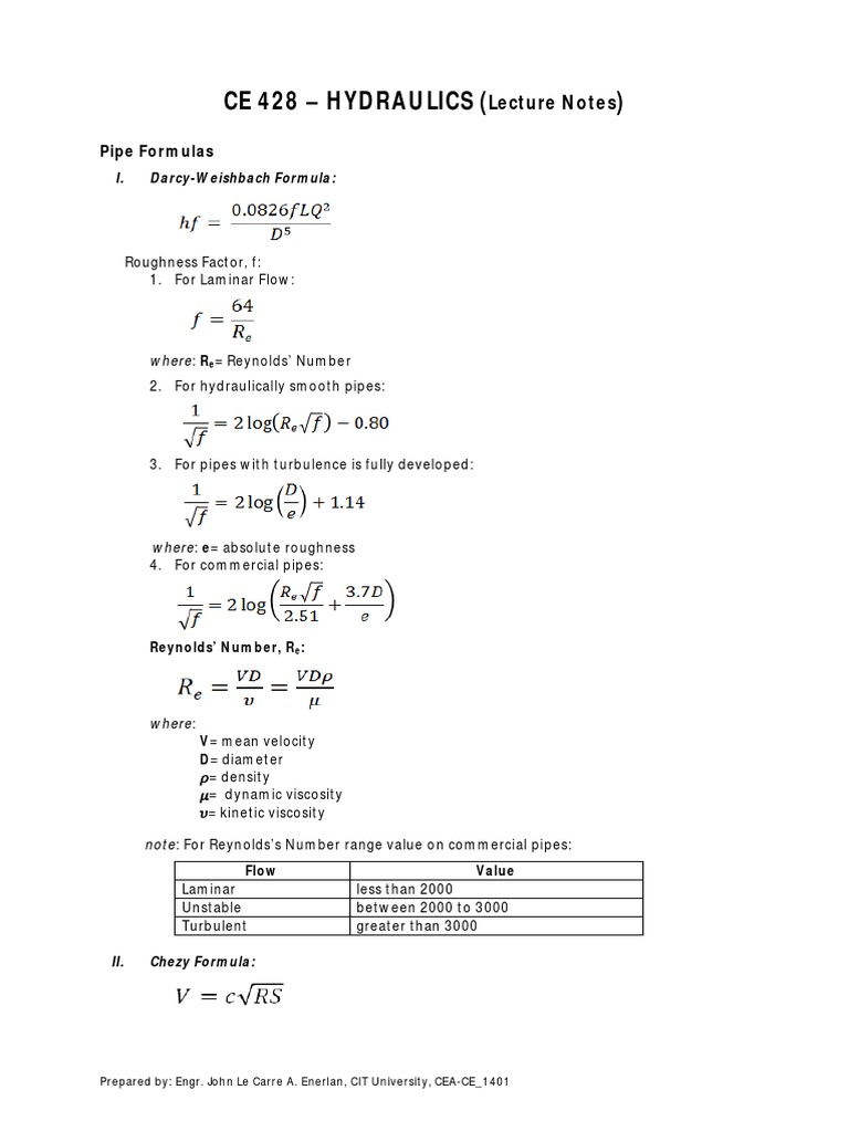 5 Pipe Formulas PDF | PDF