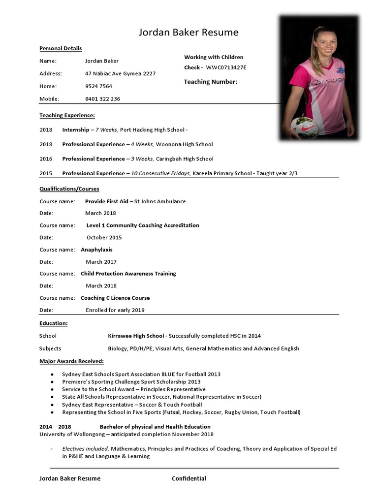 Jordan Baker - Teaching Resume | PDF | Behavior Modification | Change