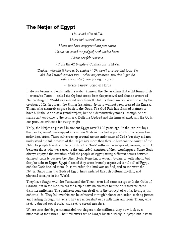 Netjer of Egypt | PDF | Horus | Polytheism