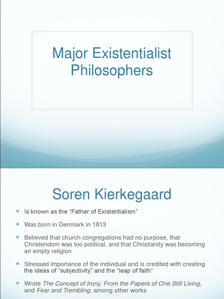 Major Existentialist Philosophers | PDF | Existentialism | Western ...
