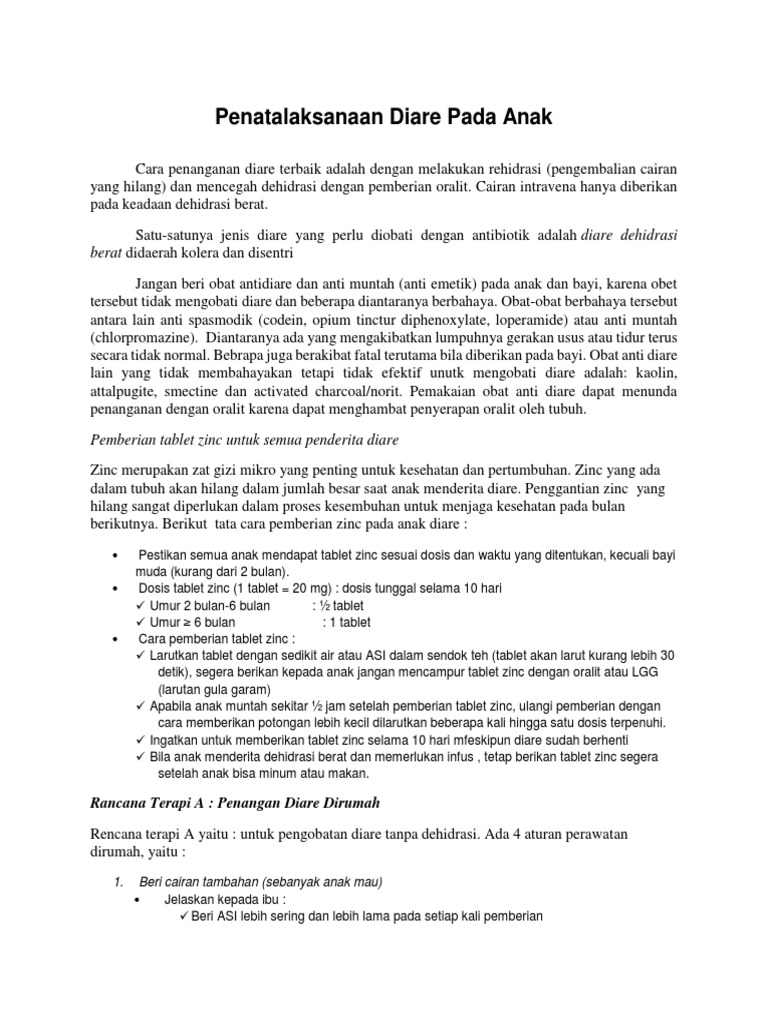 Penatalaksanaan Diare Pada Anak | PDF | Kesehatan Holistik