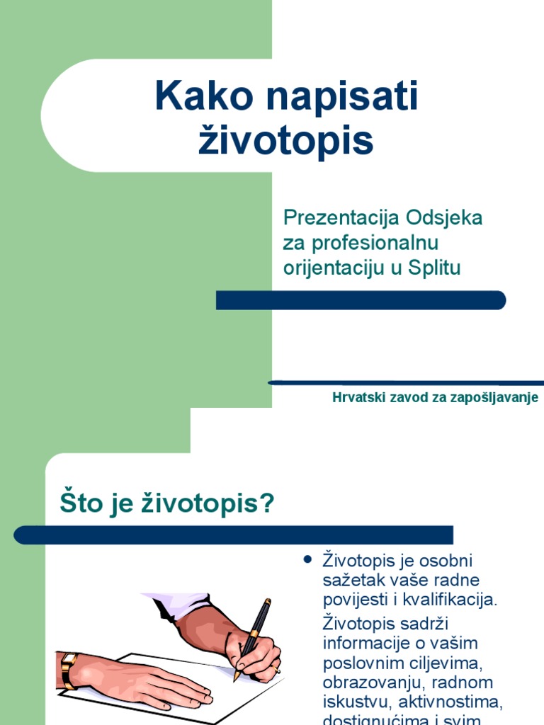 Kako Napisati Zivotopis | PDF