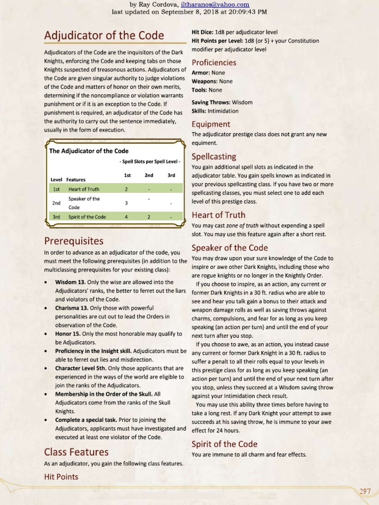 Excerpt - 5e Adjudicator of The Code | PDF