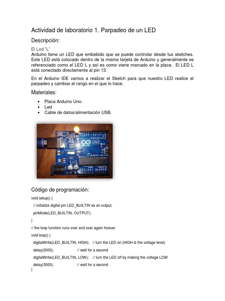 Reporte de Practicas. Arduino Uno. | PDF | Diodo emisor de luz | Semáforo