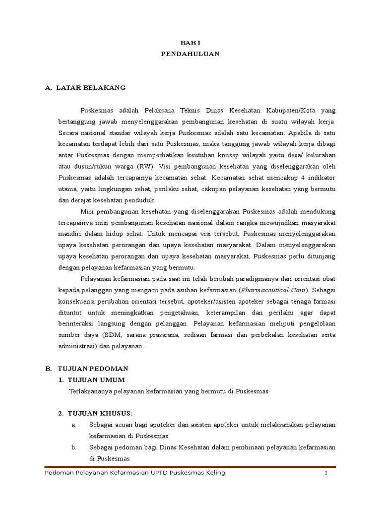 Pedoman Minum Obat di Puskesmas Keling | PDF