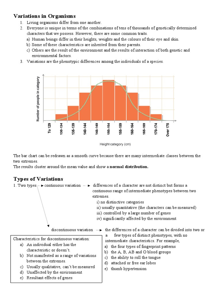 Variations in Organisms | PDF | Mutation | Meiosis