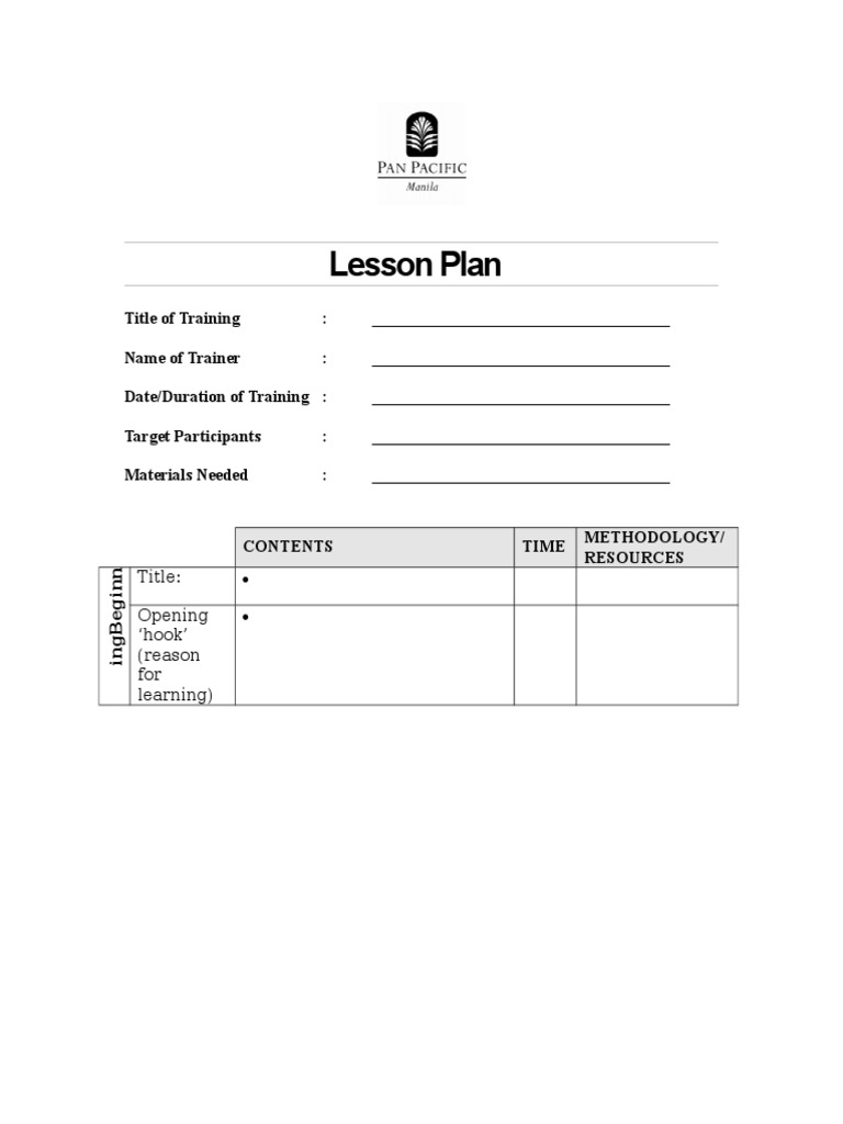 Lesson Plan: Title: Opening Hook' (Reason For Learning) | PDF