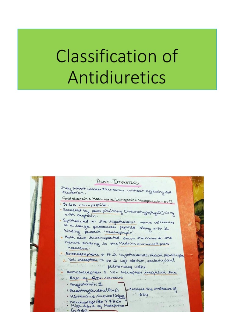 Classification of Antidiuretics | PDF