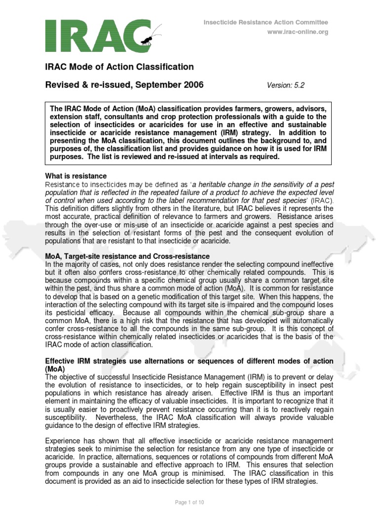 Insecticide Classification | PDF | Insecticide | Agricultural Chemicals
