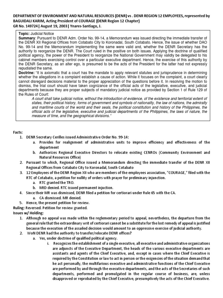 040 - DENR v. DENR 12 Employees | PDF | Certiorari | Injunction