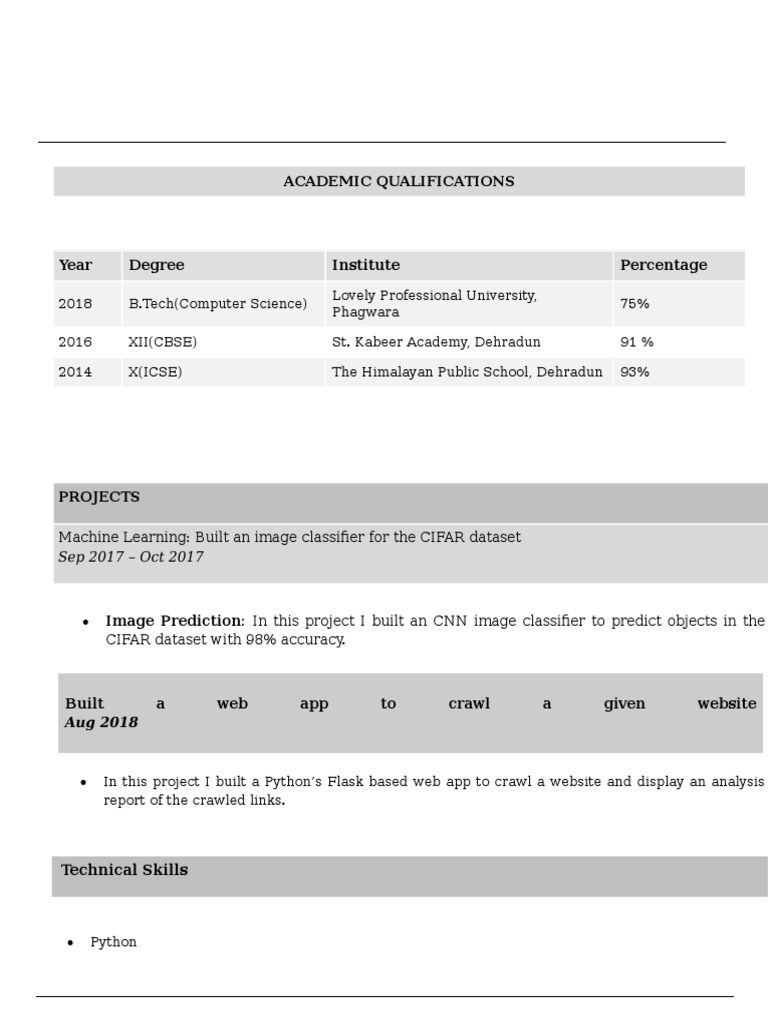 Technical CV For Cse Student | PDF | Software | Areas Of Computer Science