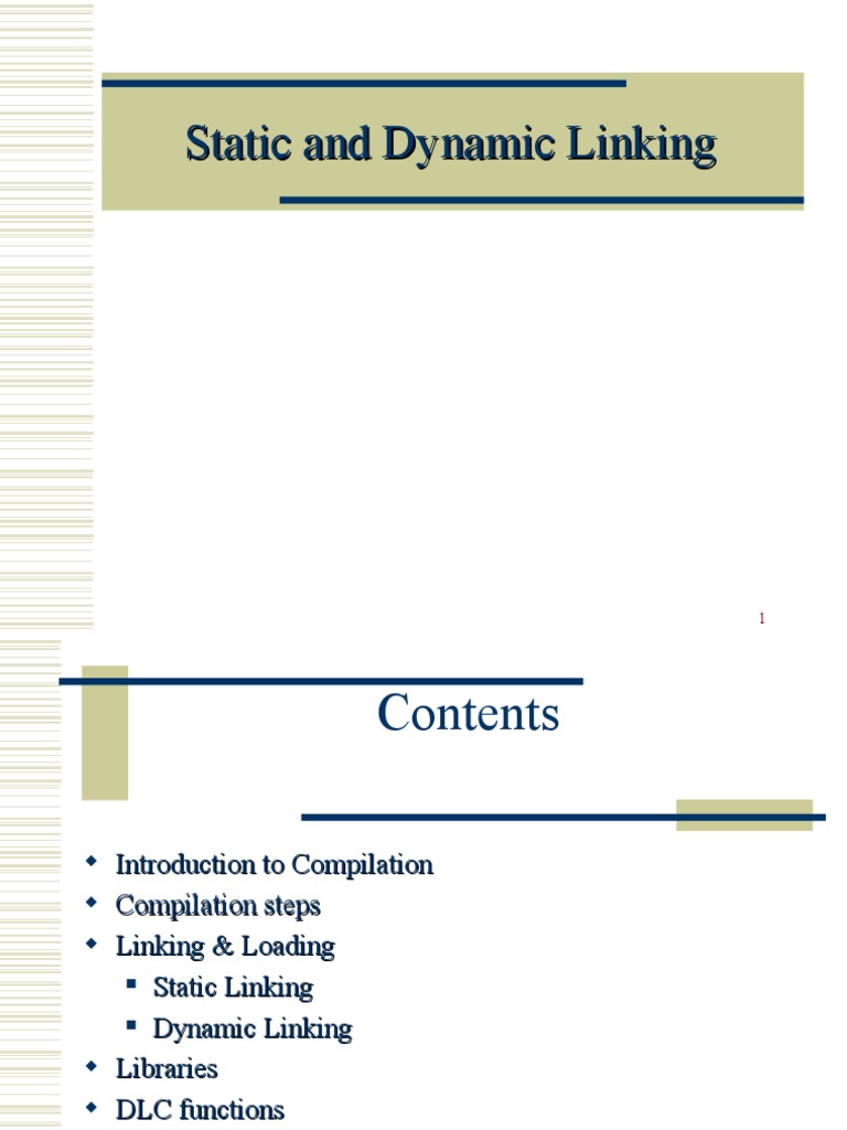 Static and Dynamic Linking | PDF | Library (Computing) | Assembly Language