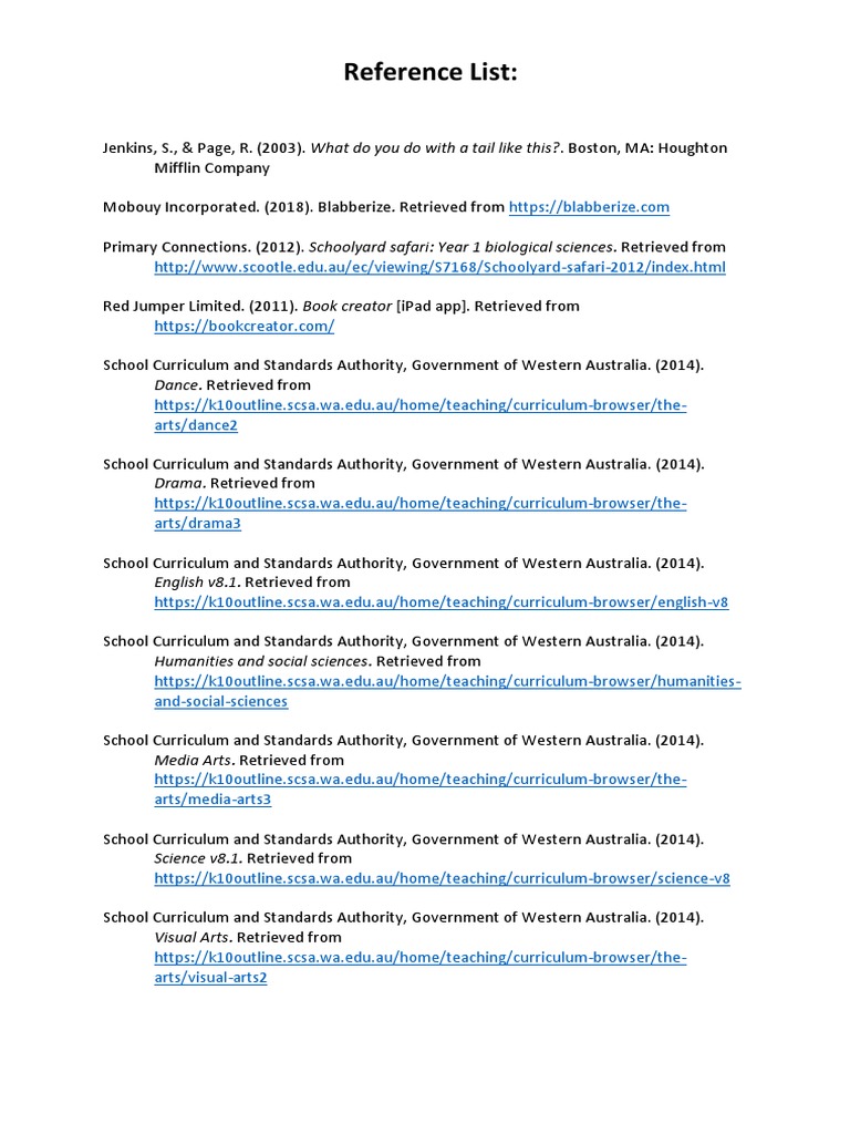 Reference List | PDF