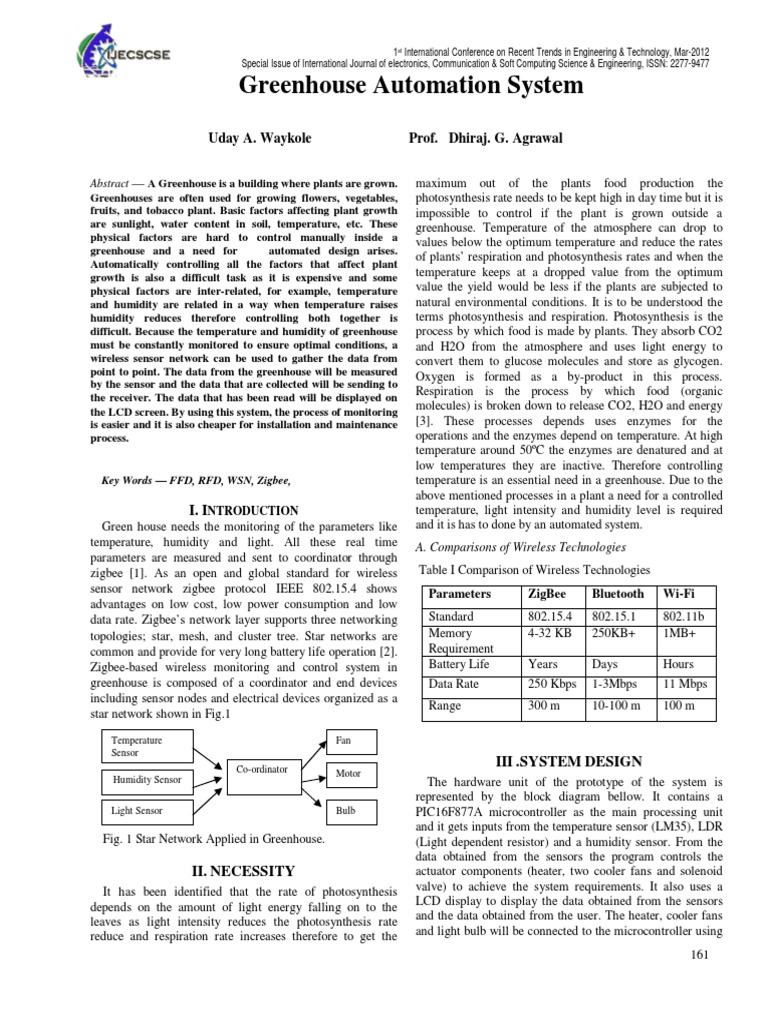 Greenhouse Automation System PDF | PDF | Wireless Sensor Network ...
