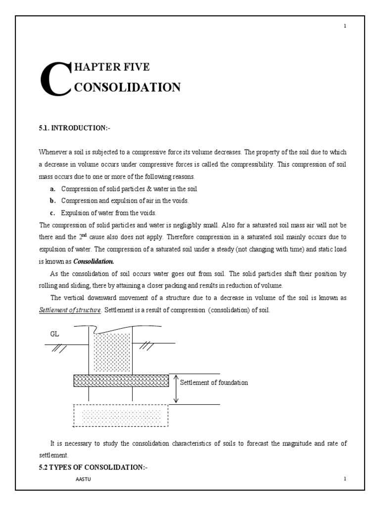 Chapter 5 Consolidation | PDF | Geotechnical Engineering | Soil
