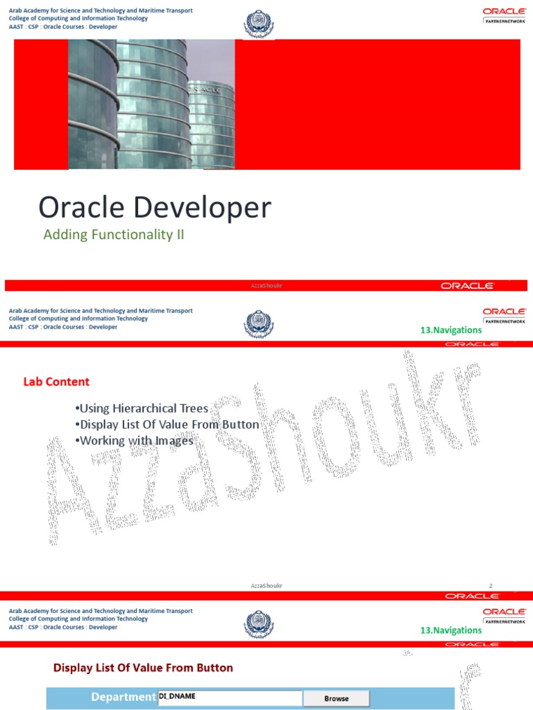 Oracle Developer: Adding Functionality II | PDF | Computer Programming ...