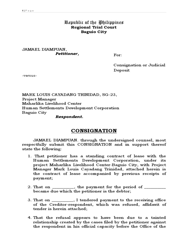 Consignation | PDF | Common Law | Virtue