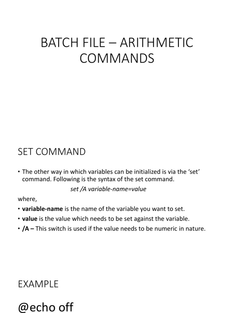 Batch File Arithmetic Commands Pdf C Programming Language Computer Engineering 2246