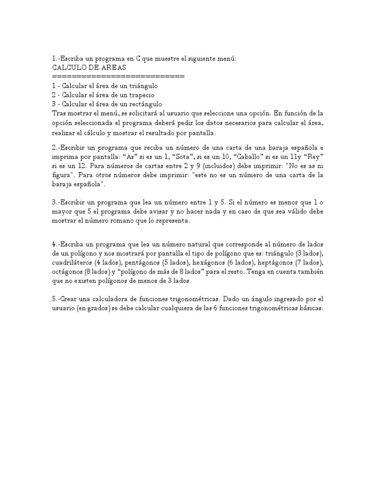 Ejercicios Switch | PDF