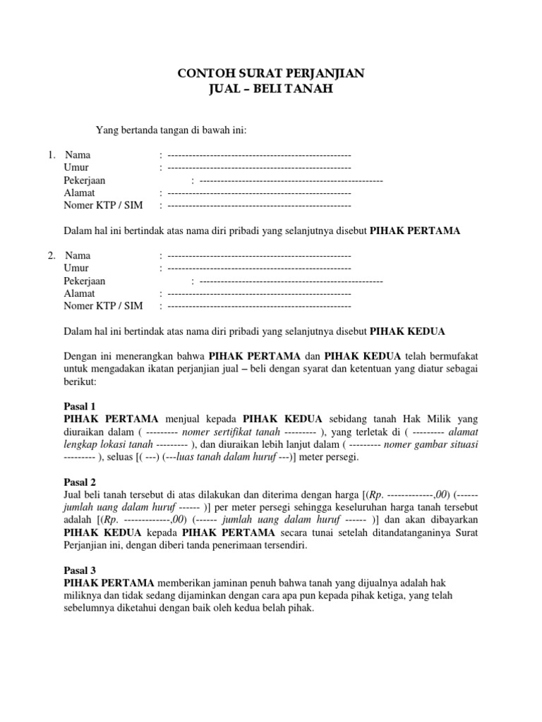Contoh Surat Perjanjian | PDF