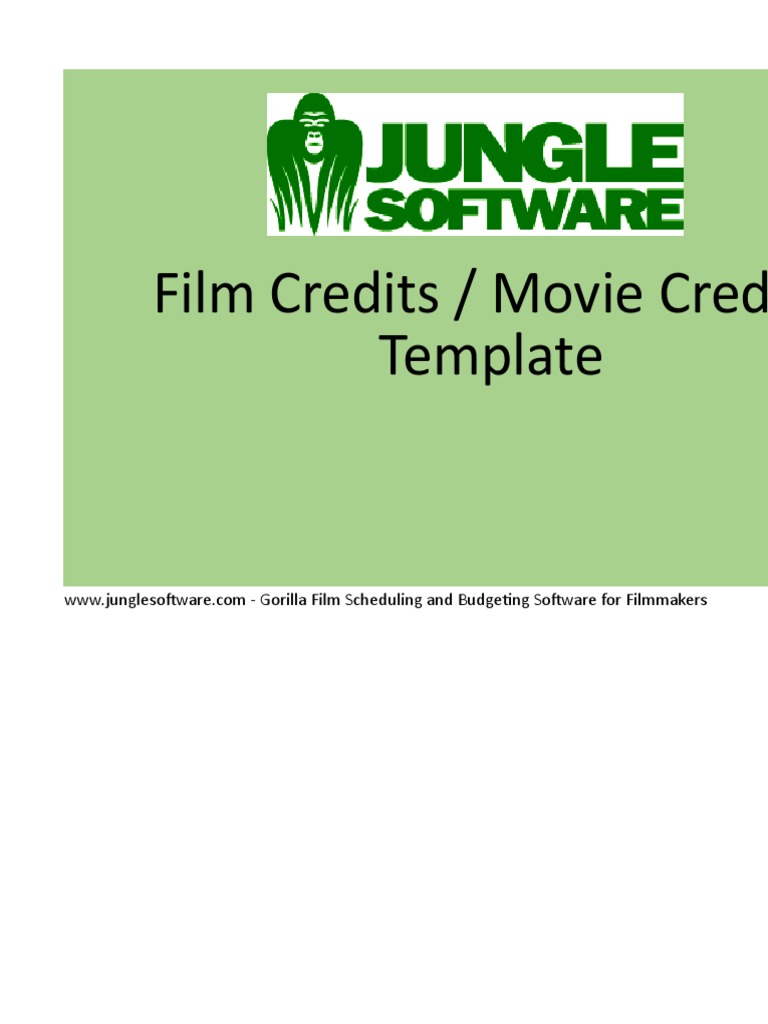 Film Credits Worksheet | PDF | Filmmaking | Film Theory
