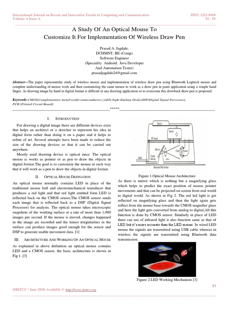 A Study Of An Optical Mouse To Customize Ii For Implementation Of